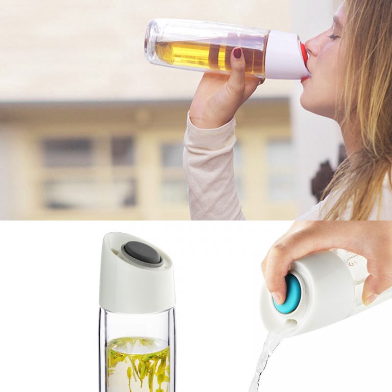 Gourde d'eau isotherme en verre pour boissons chaudes ou froides